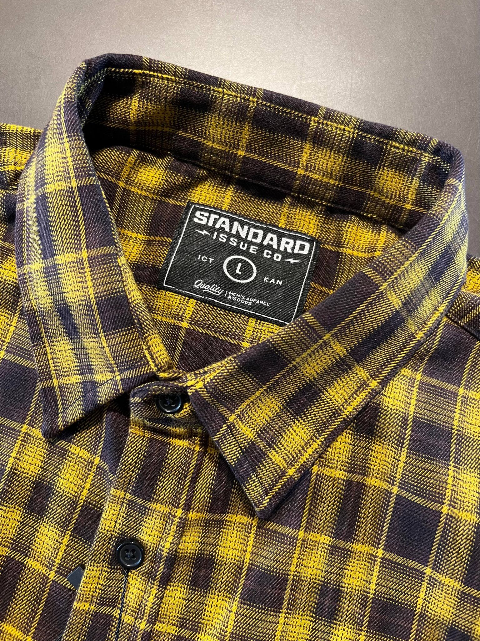 Standard Issue Co. - Shop Flannel - Chocolate/Amber Gold